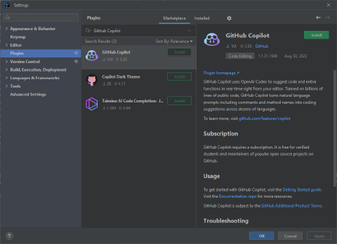 IntelliJ IDEAでGitHub Copilotを使う